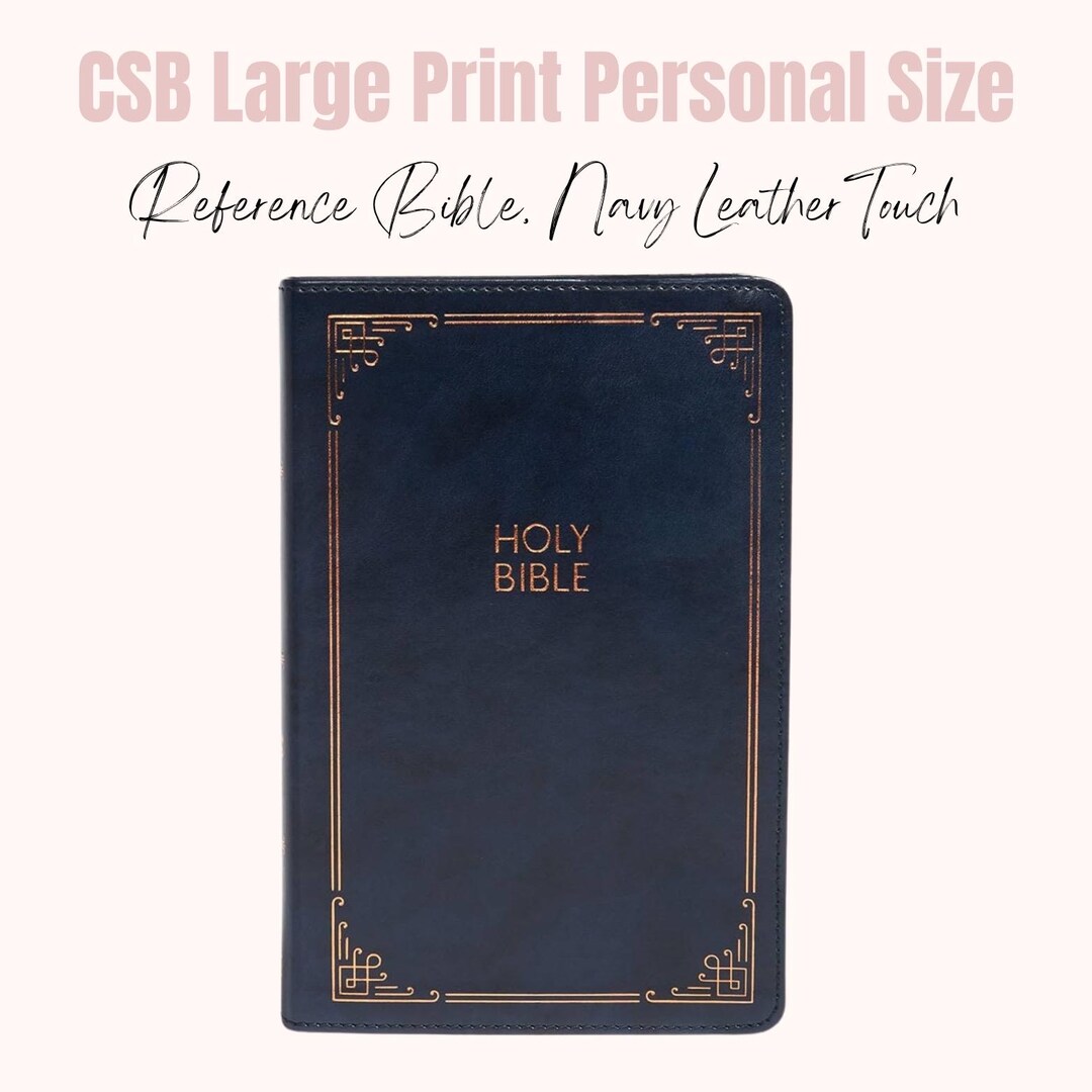 Personalized CSB Large Print Personal Size Reference Bible, Navy ...