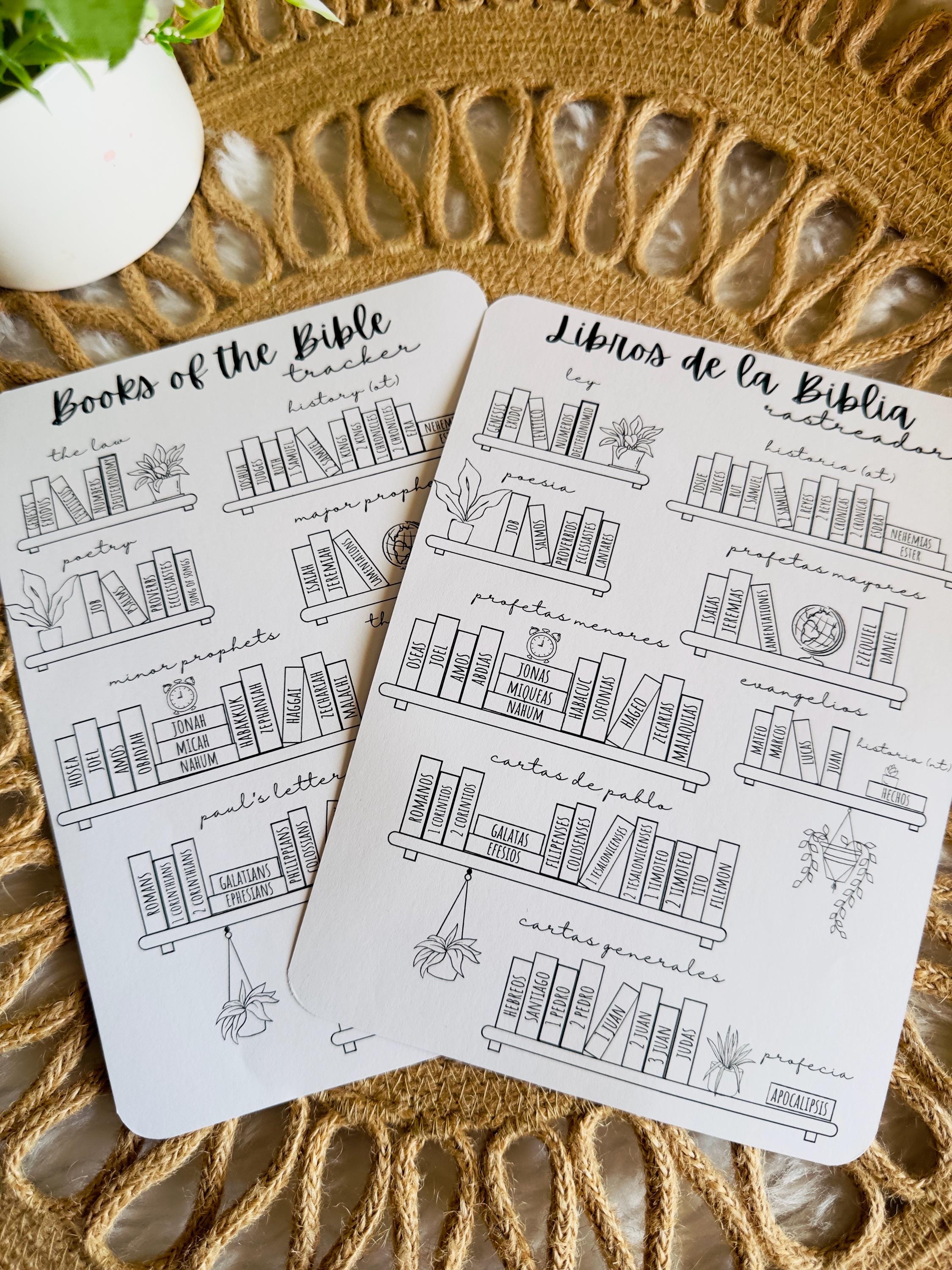 PHYSICAL Bible Reading Tracker Sticker | Calcomanía Rasteador Libros De ...
