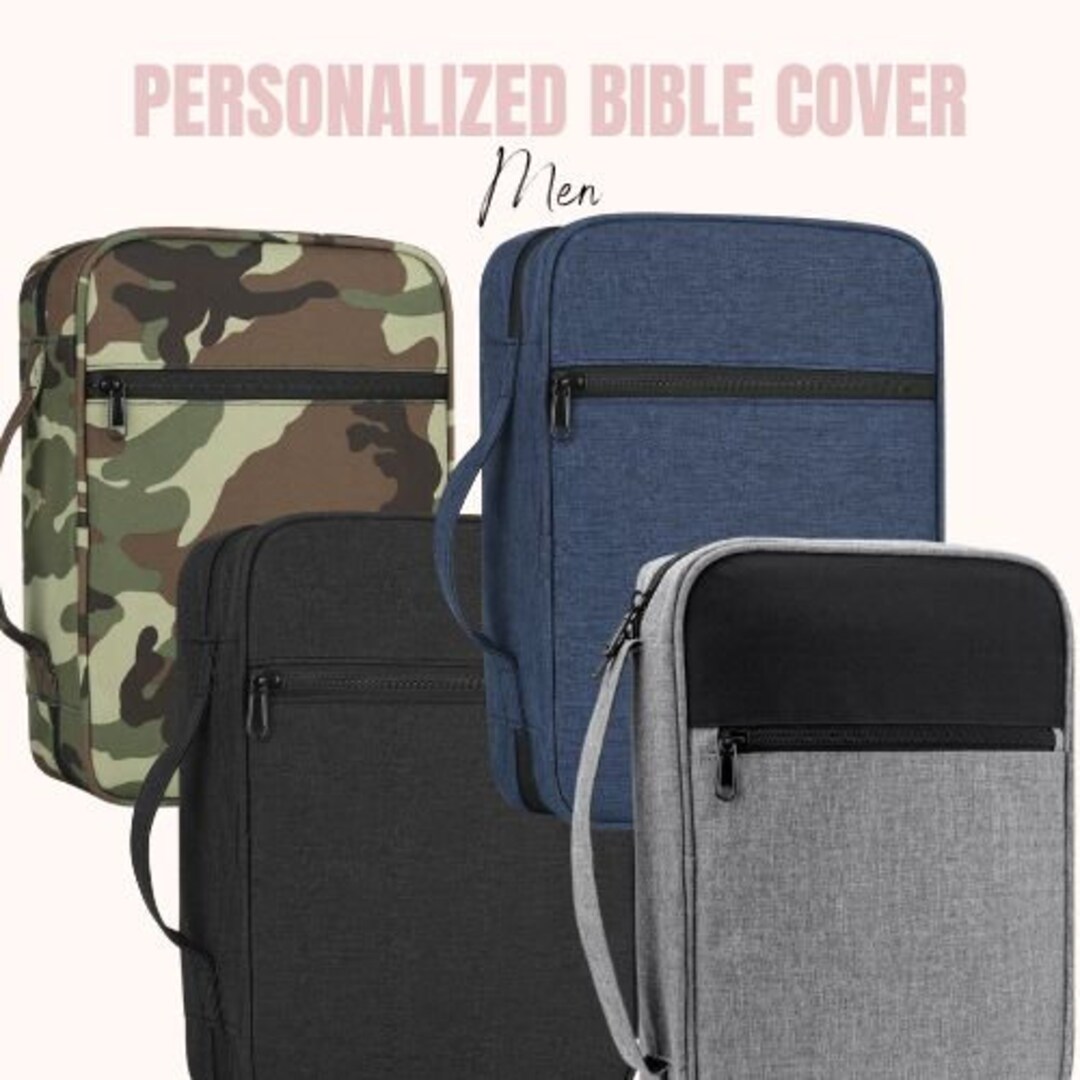 Personalized Men’s Bible Cover, Bible Carrying Case, Men’s Bible Bag ...