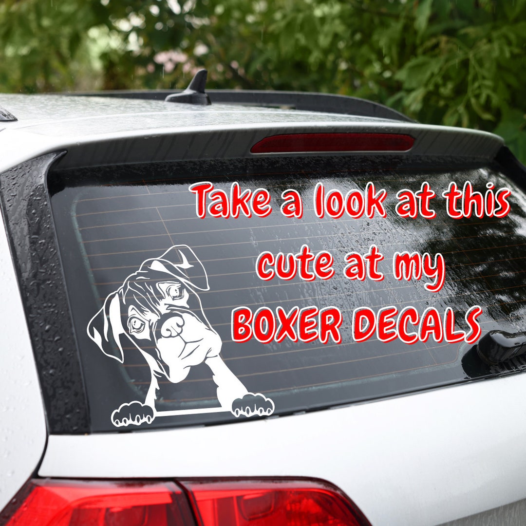 Boxer Dog Window Decal- Boxer Silhouette- Boxer Mom - Boxer Breed ...