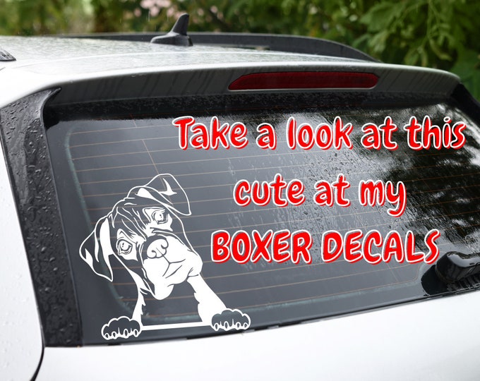 Boxer Dog Window Decal- Boxer Silhouette- Boxer Mom - Boxer Breed ...