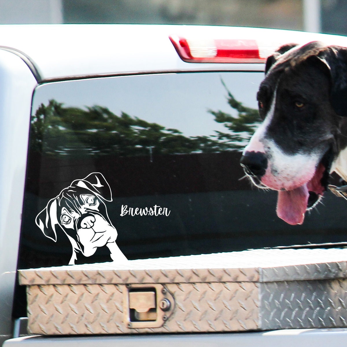 Boxer Dog Window Decal Boxer Silhouette Boxer Mom Boxer Breed Boxer ...