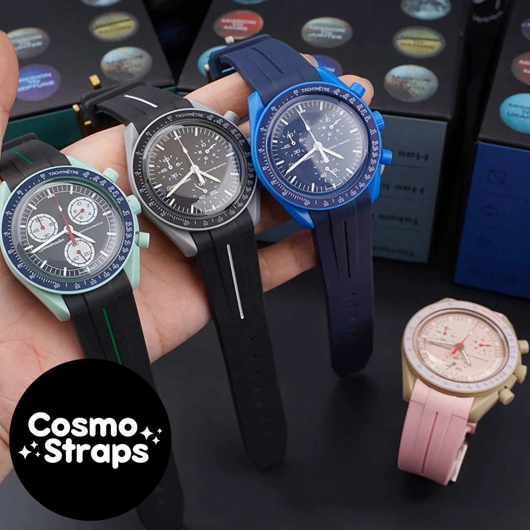 Moonswatch Rubber Strap | Seamless Waterproof Rubber Strap for Omega ...