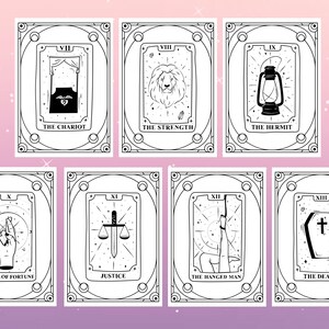 22 Tarot Card Colouring Pages for Adults, Boho Spiritual Witch Occult ...