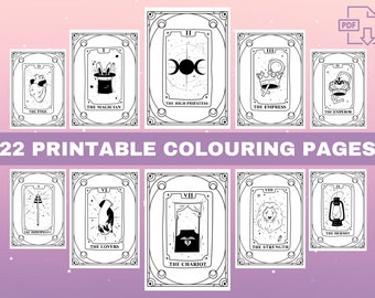 25 Affirmation Card Colouring Pages for Adults, Boho Minimalist ...