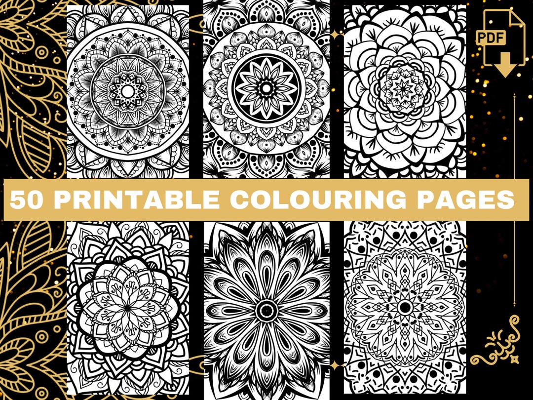 50 Mandala Boho Colouring Pages for Adults, Bohemian Minimalist Vibes ...