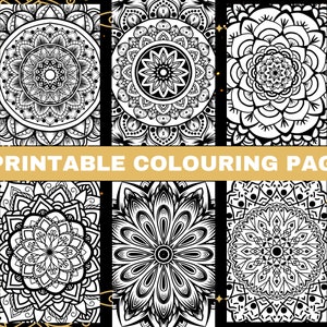 50 Mandala Boho Colouring Pages for Adults, Bohemian Minimalist Vibes ...