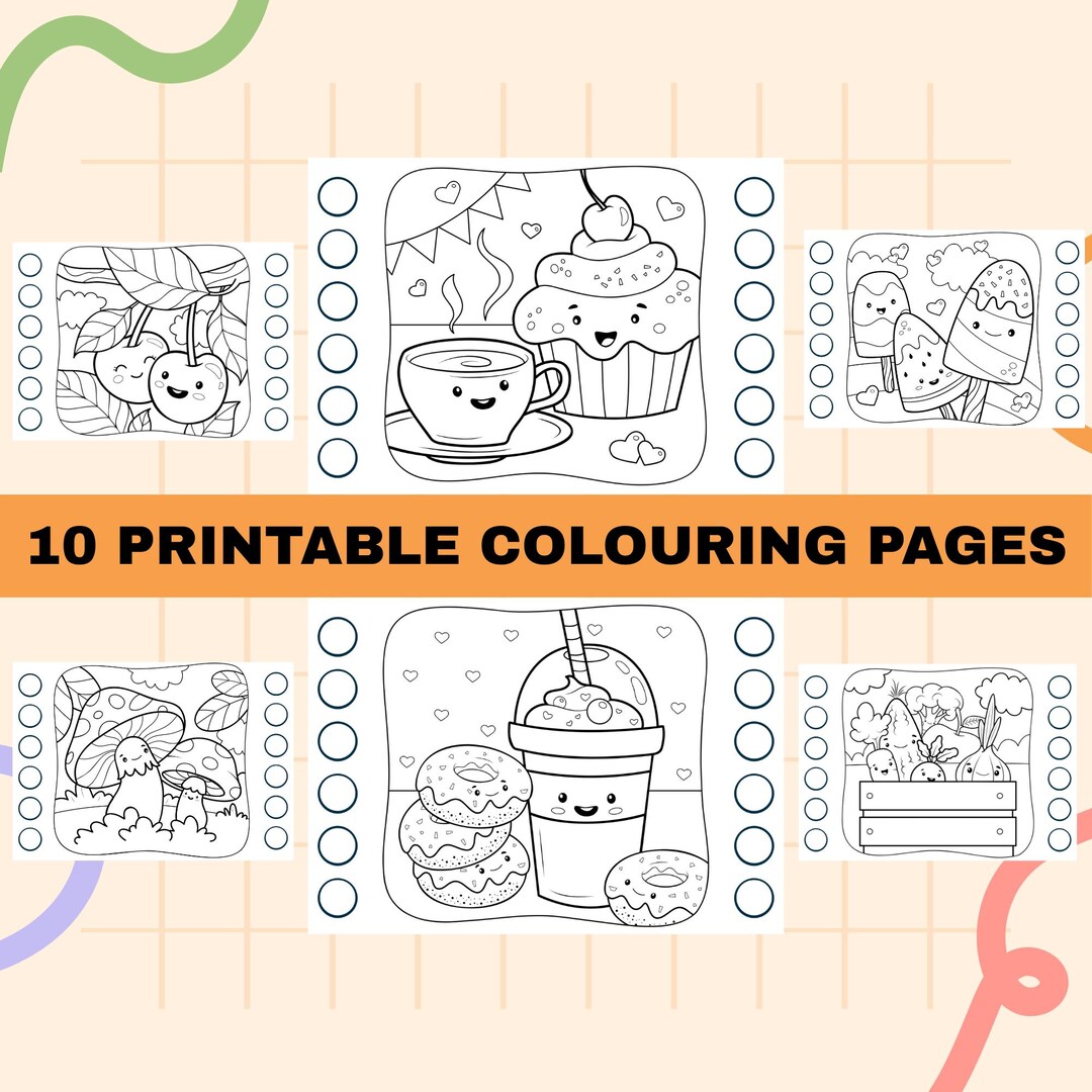 10 Kawaii Snack Colouring Pages | Cute Printable Food Coloring Sheets ...