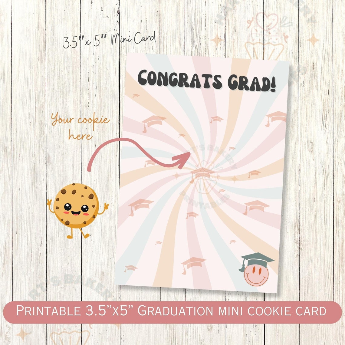 Graduation 2023 Decorated Cookie Card 3.5x5, Retro Graduation Cookie ...