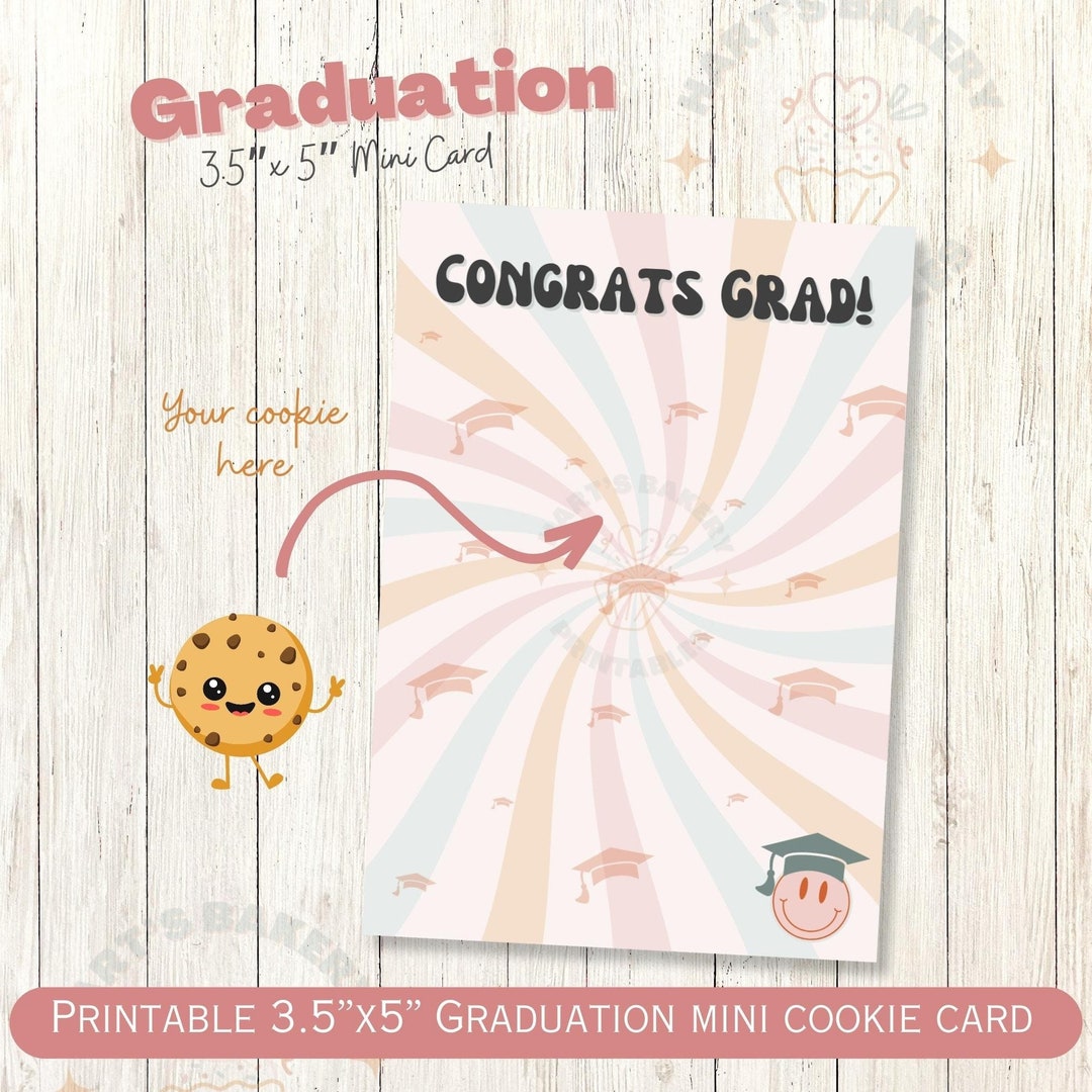 Graduation 2023 Decorated Cookie Card 3.5x5, Retro Graduation Cookie ...