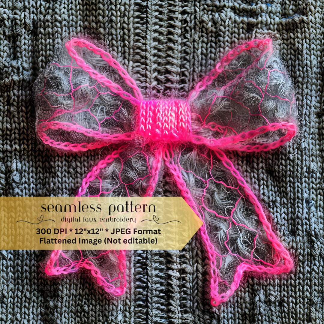 Pink Bow Seamless Pattern, Hot Pink Bow Repeating Pattern for Fabric ...