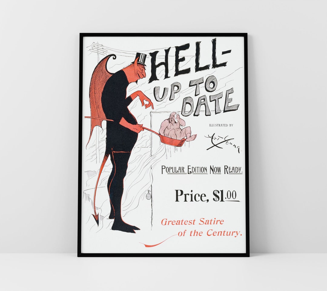 Vintage Devil Art Demon Illustration Devil Cartoon Demon Printable Devil Funny Demon Print ...