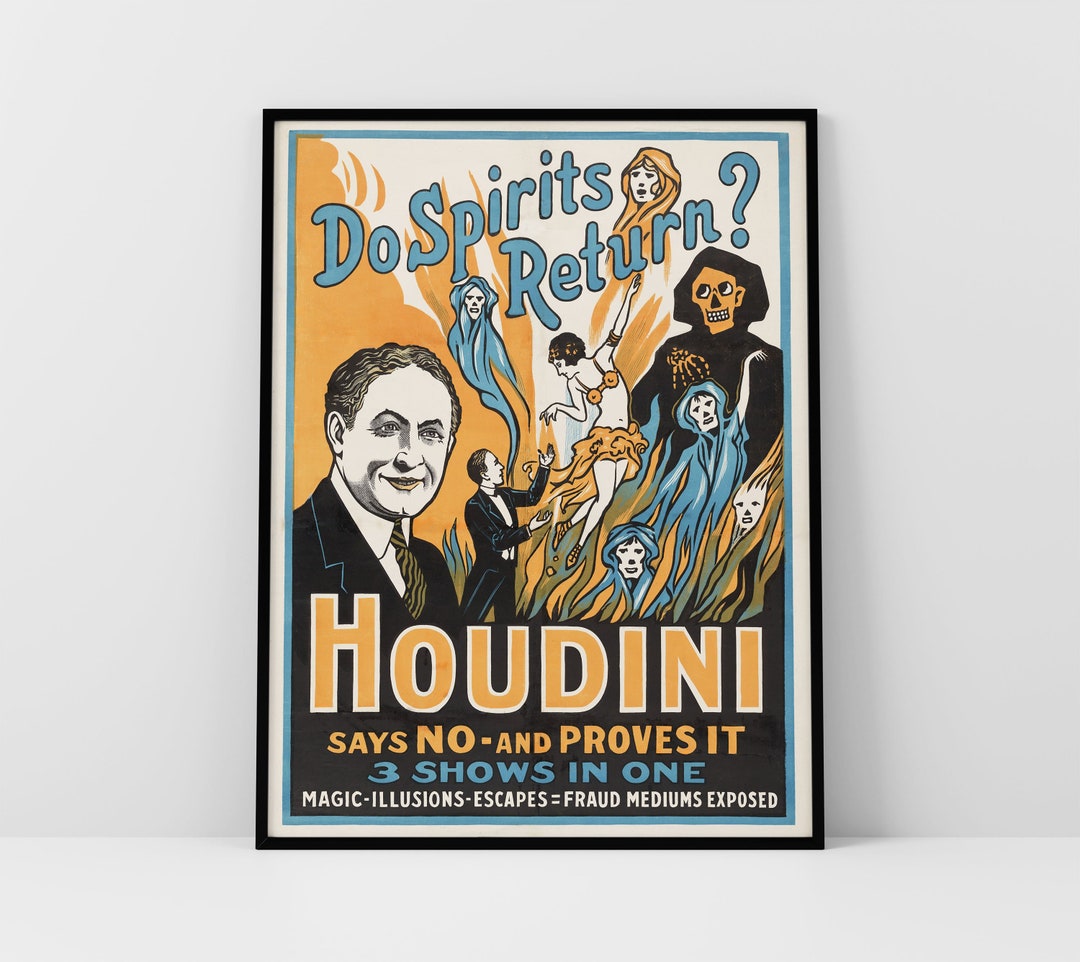 Magic Show Art Ghost Spirit Spooky Artwork Seance Houdini Poster ...