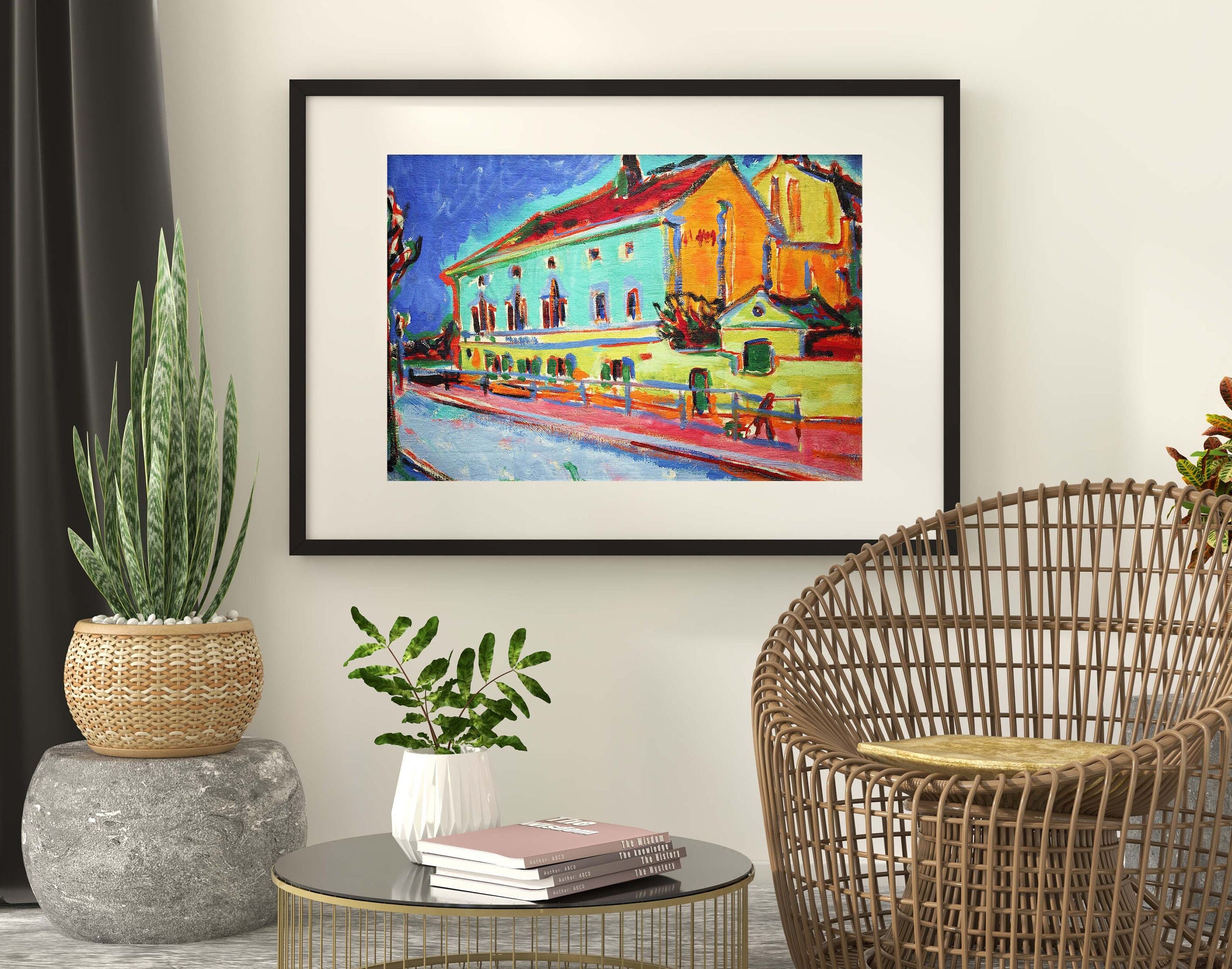 Colorful Cityscape Art Print Houses in Dresden Building Facade Vintage ...