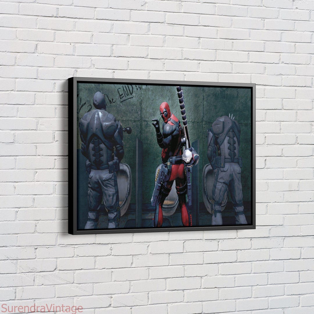 Deadpool Comparing Poster Marvel Comics Canvas Poster Wall Art Home ...