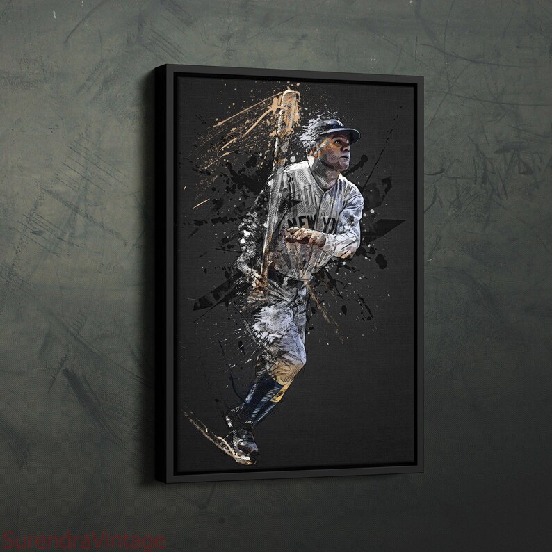 Babe Ruth Art New York Yankees MLB Canvas Poster Wall Art Home Decor ...