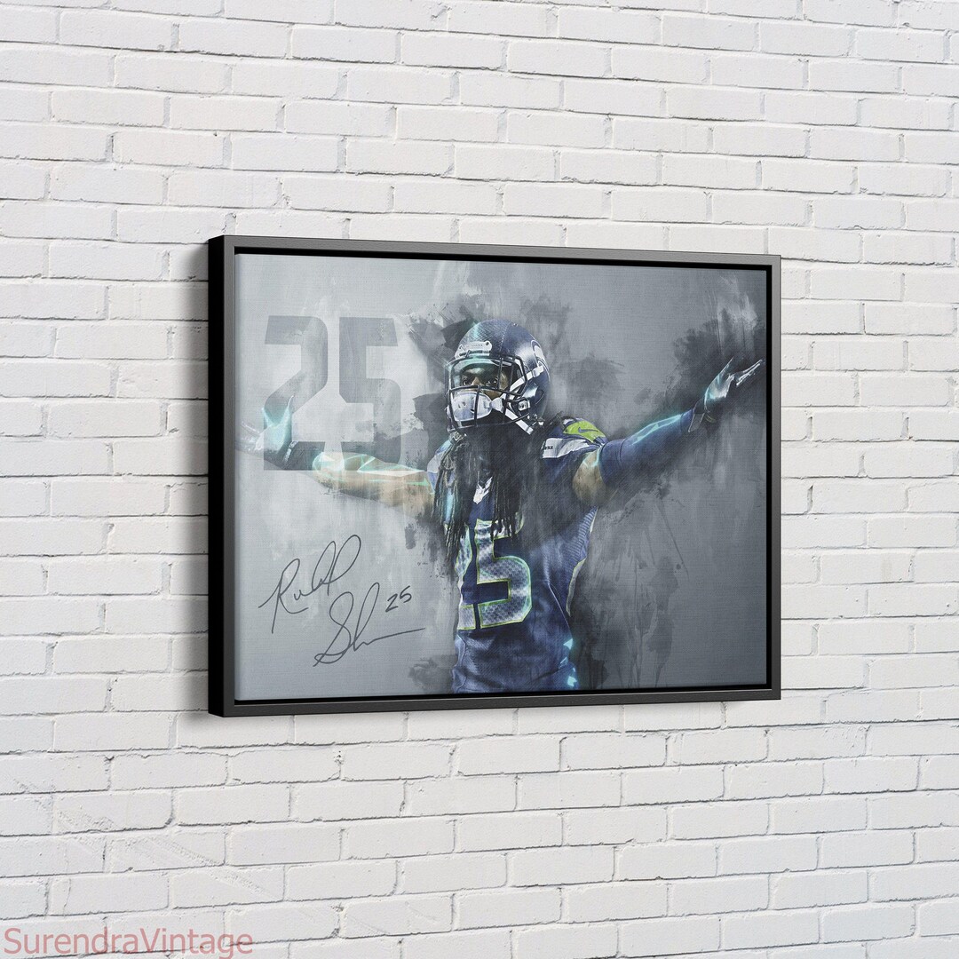 Richard Sherman Signed Poster Seattle Seahawks Canvas Poster Wall Art ...