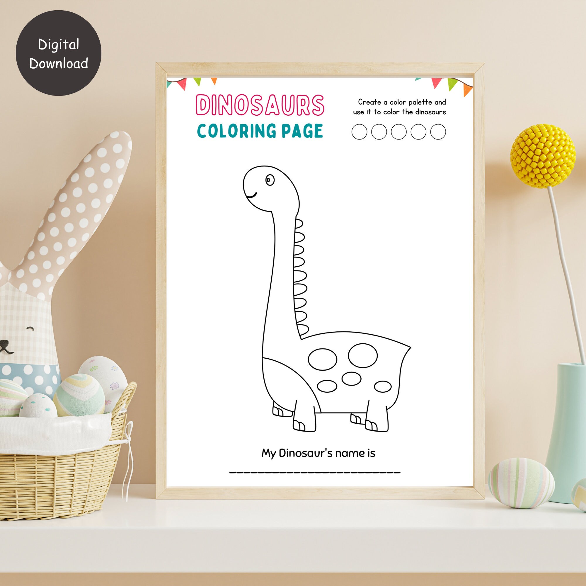 Engaging Dinosaur Coloring Worksheet for Kids Dinosaur Coloring Pages ...