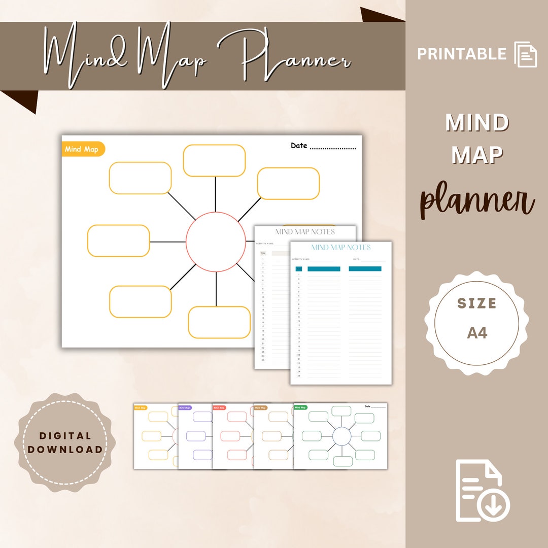 Mind Map Planner Mind Mapping Printable Mind Map Template - Etsy