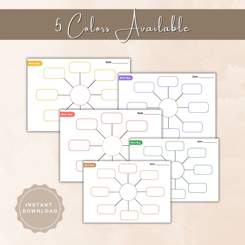 Mind Map Planner Mind Mapping Printable Mind Map Template Brainstorm ...