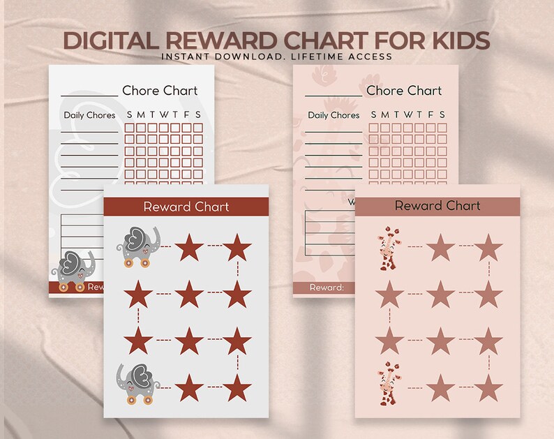 Reward Chore Chart for Kids, Kids Daily Responsibilities Chart, Chore ...