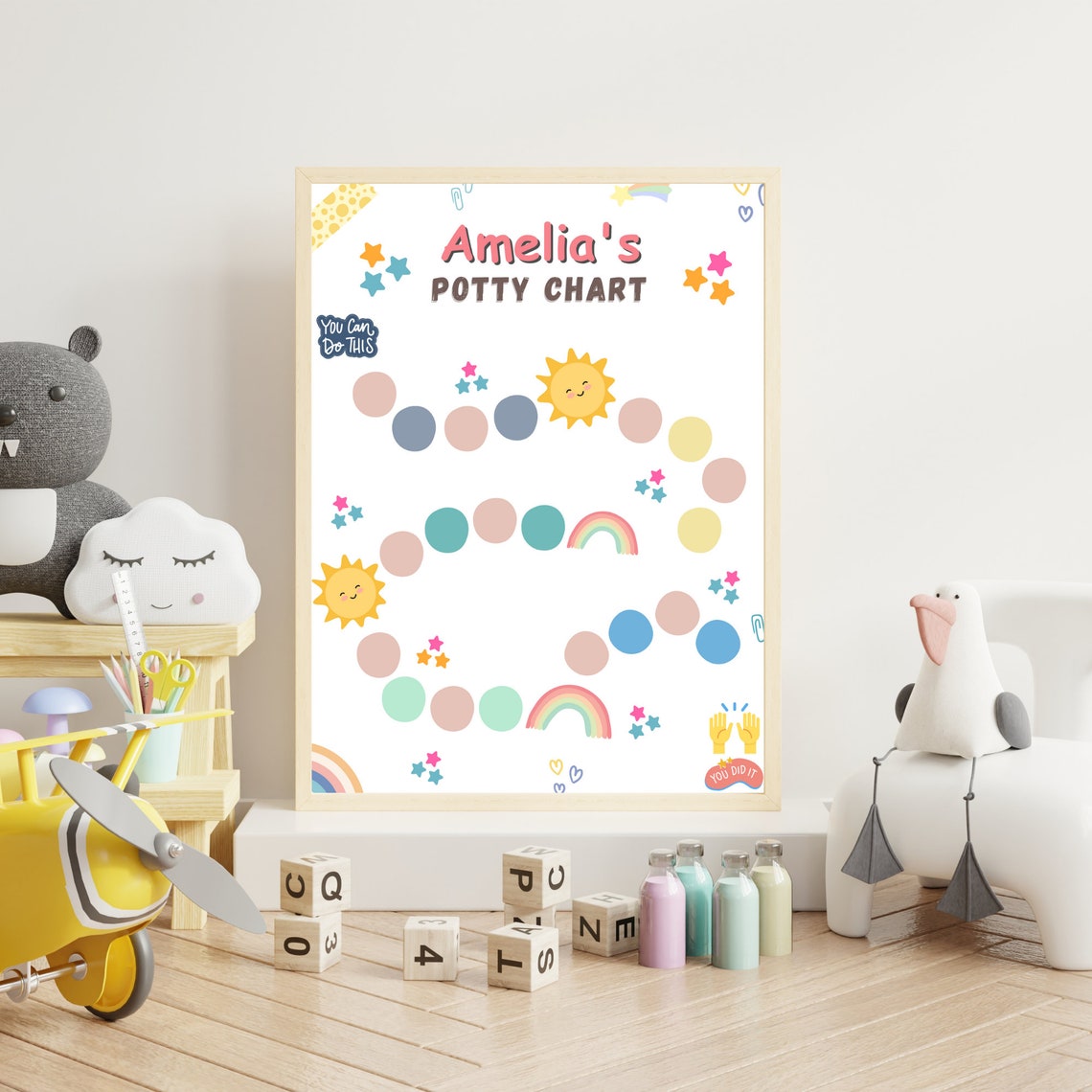 Editable Potty Chart Potty Training Chart Custom Sticker Chart Potty ...