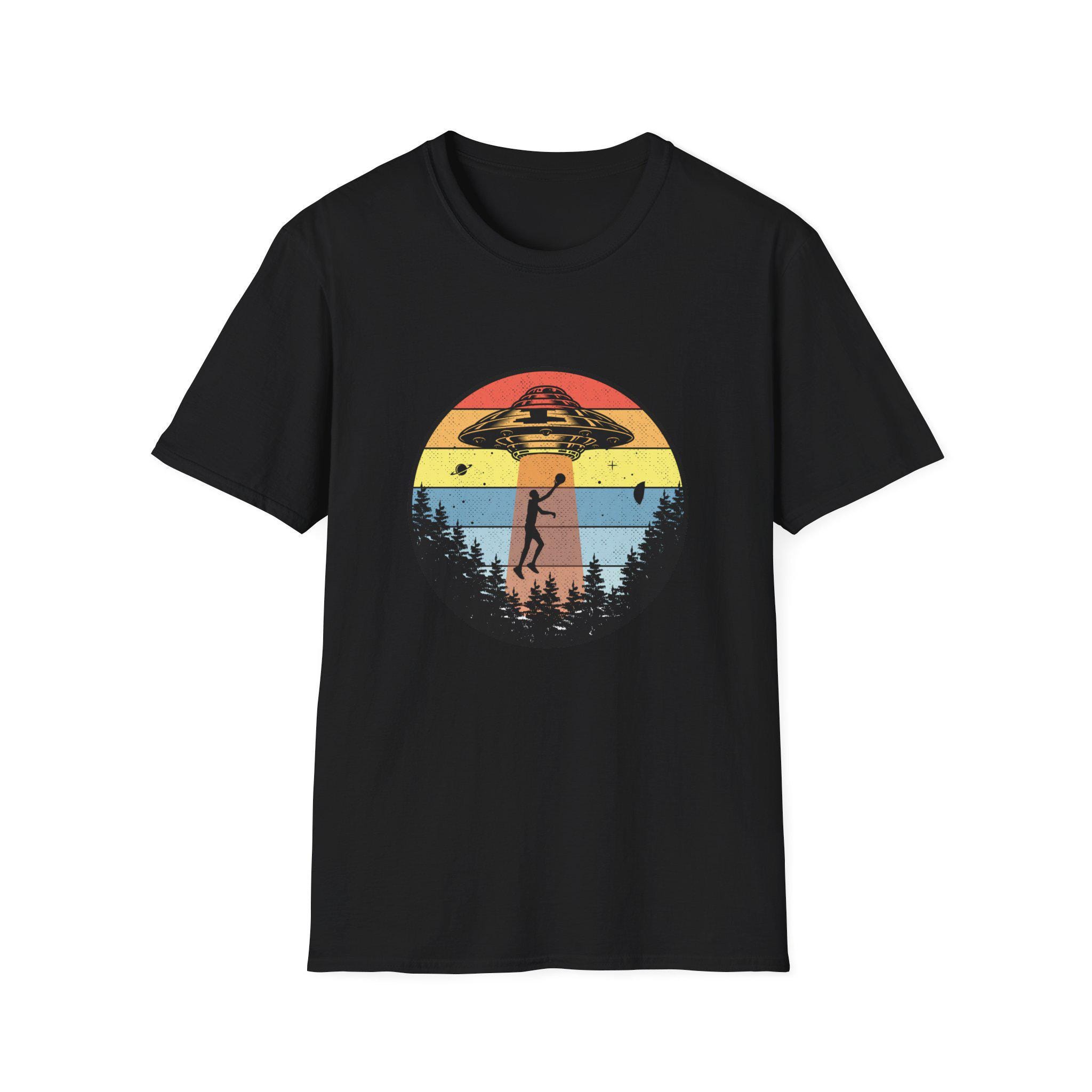 Wembanyama Retro UFO Abduction T-shirt | Vintage Sunset Alien ...