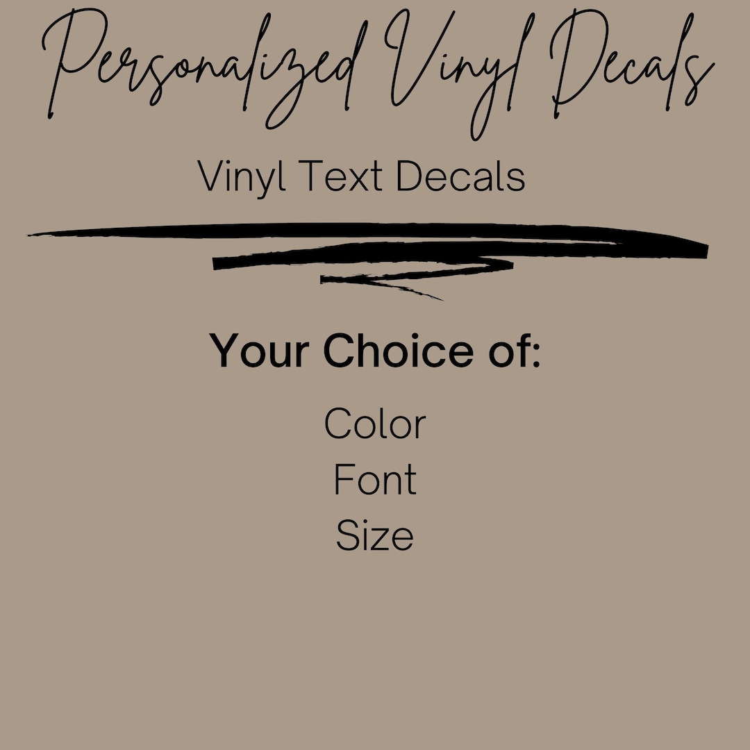 Custom Vinyl Decals, Name Stickers, Personalize Decal, Vinyl Decal ...