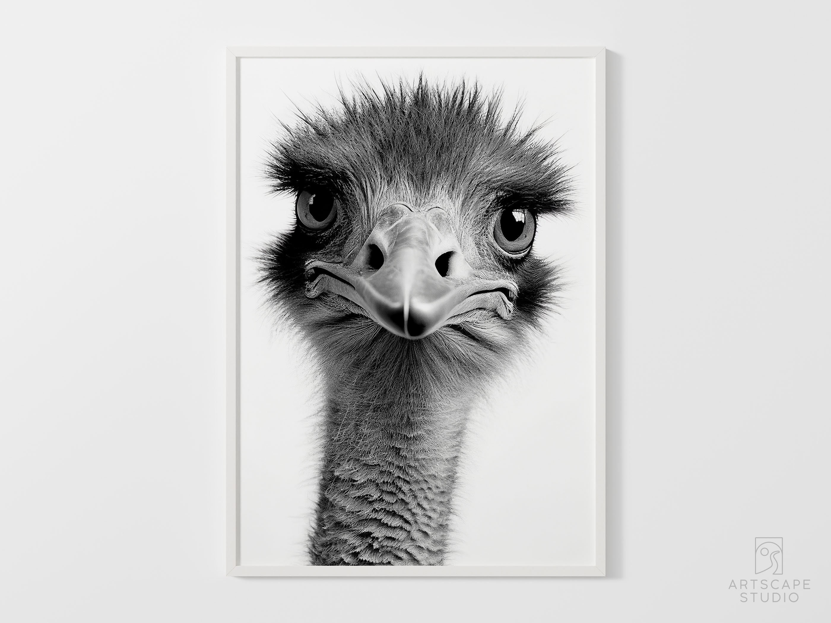 Ostrich Portrait | Printable Wall Art | Digital Download | Wall Poster ...
