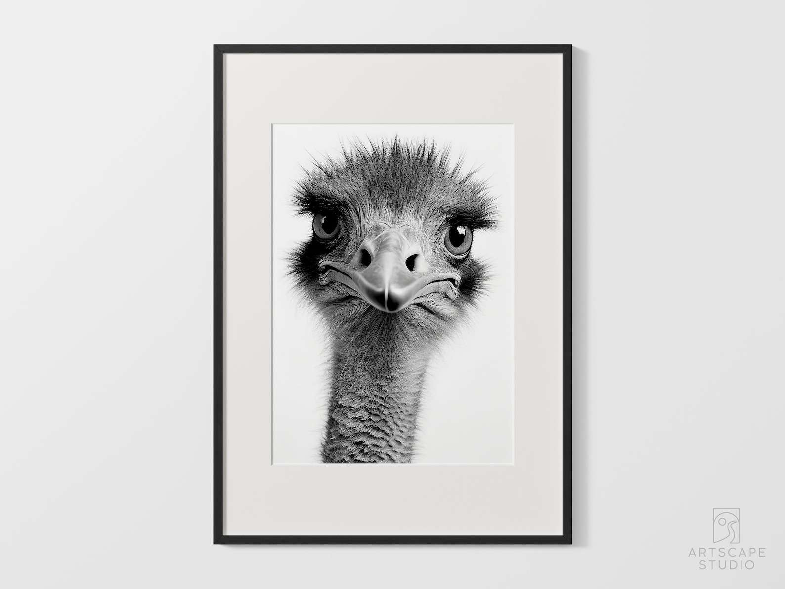 Ostrich Portrait | Printable Wall Art | Digital Download | Wall Poster ...