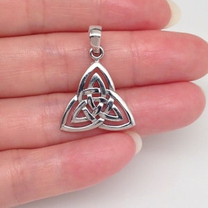 19mm/0.75in Double Triquetra Pendant Sterling Silver 925, Triquetra ...