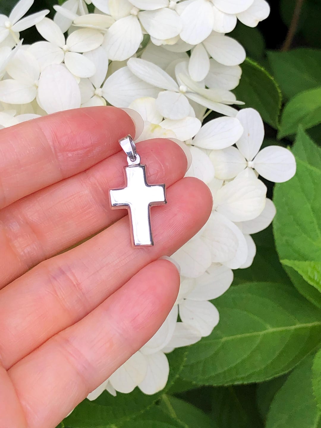 0.71in Mens Cross Pendant Sterling Silver 925, Plain Silver Cross ...