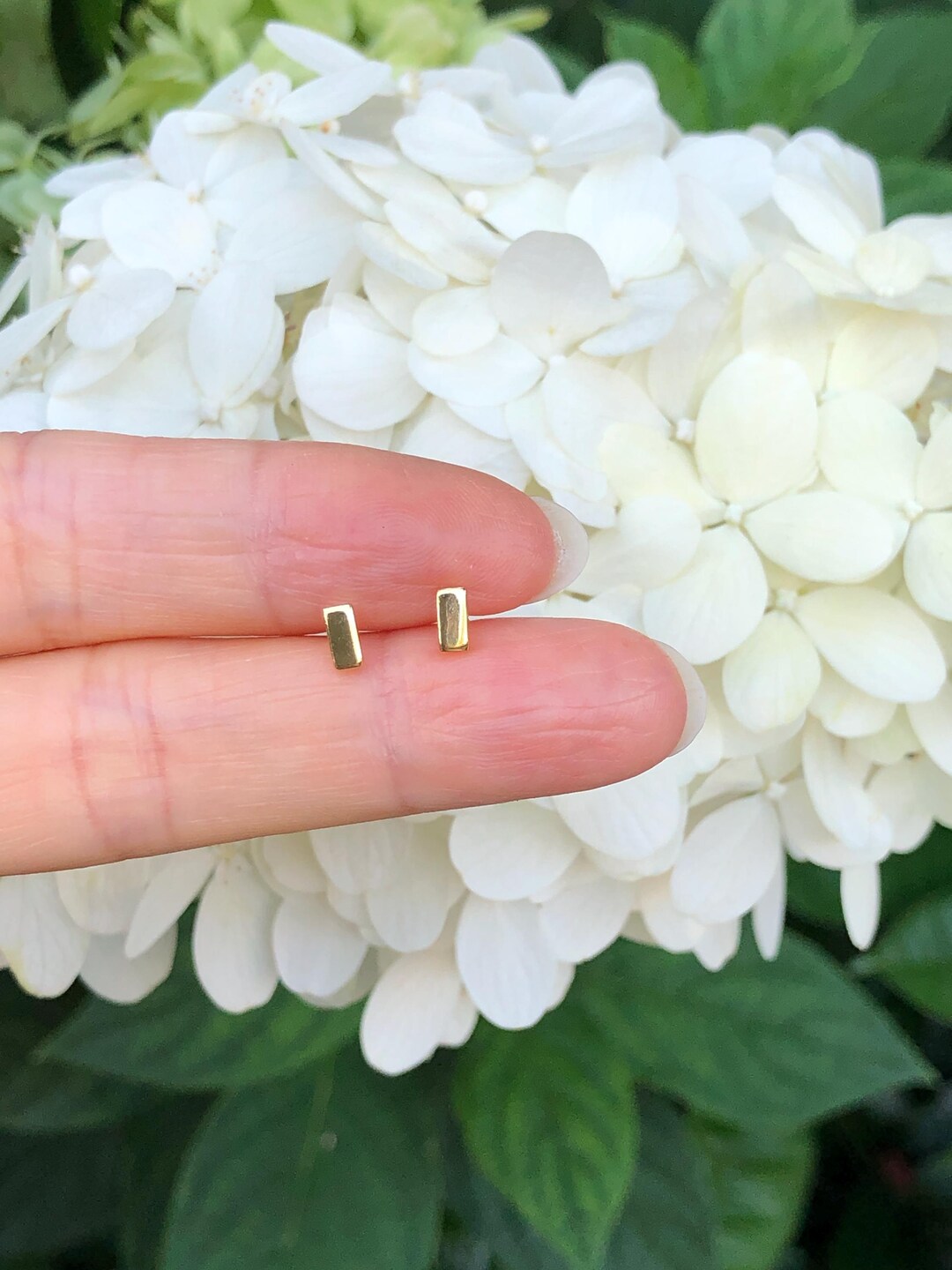 5mm Gold Bar Stud Earrings Sterling Silver 925, Gold Plated, Tiny Studs ...