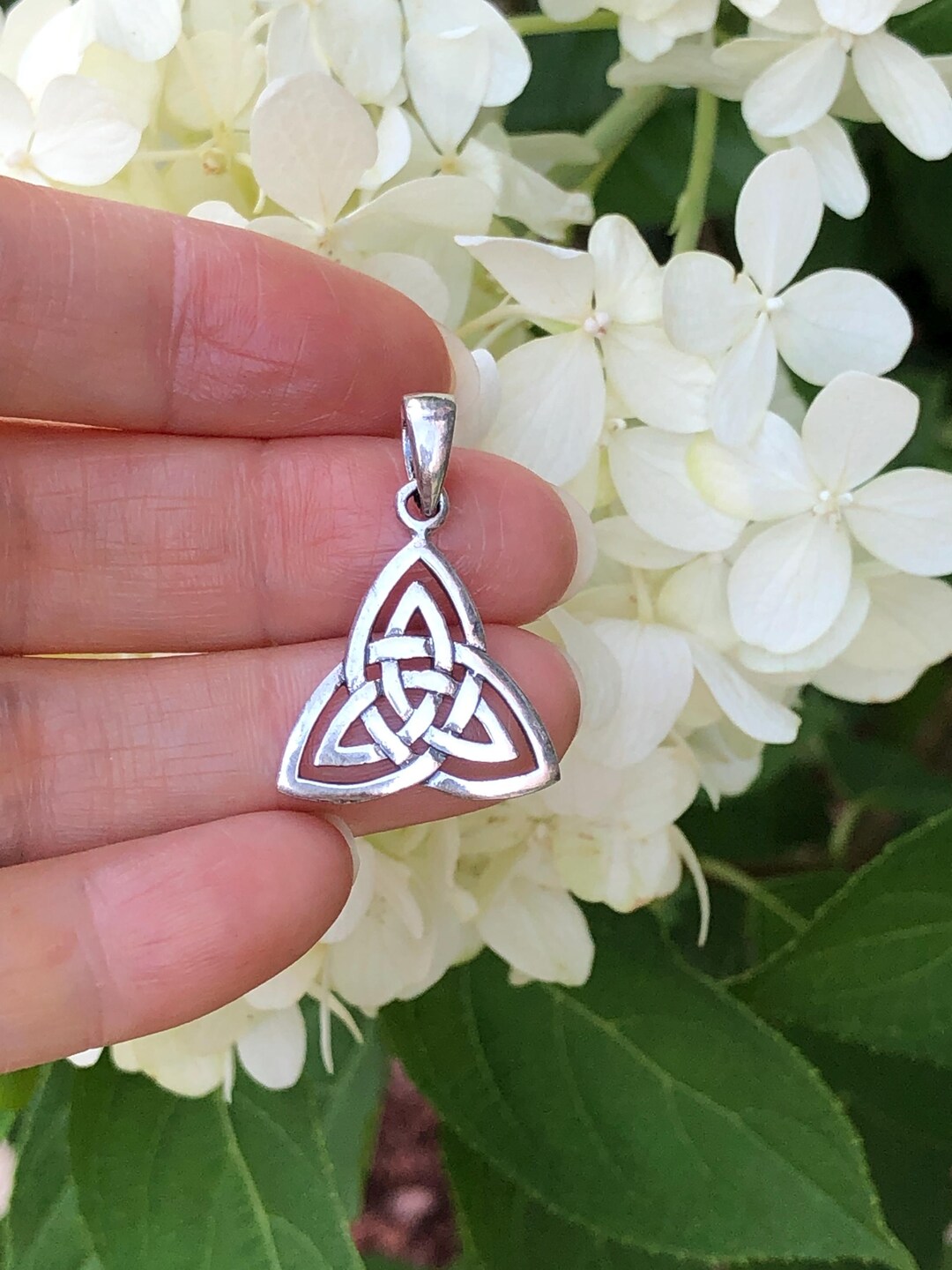 19mm/0.75in Double Triquetra Pendant Sterling Silver 925, Triquetra ...