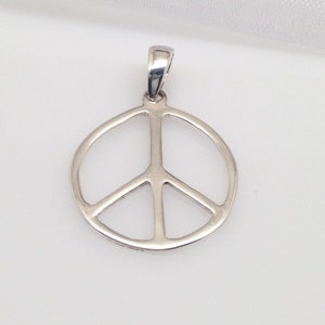 20mm/0.79in Silver Peace Sign Pendant Sterling Silver 925, Plain Peace ...