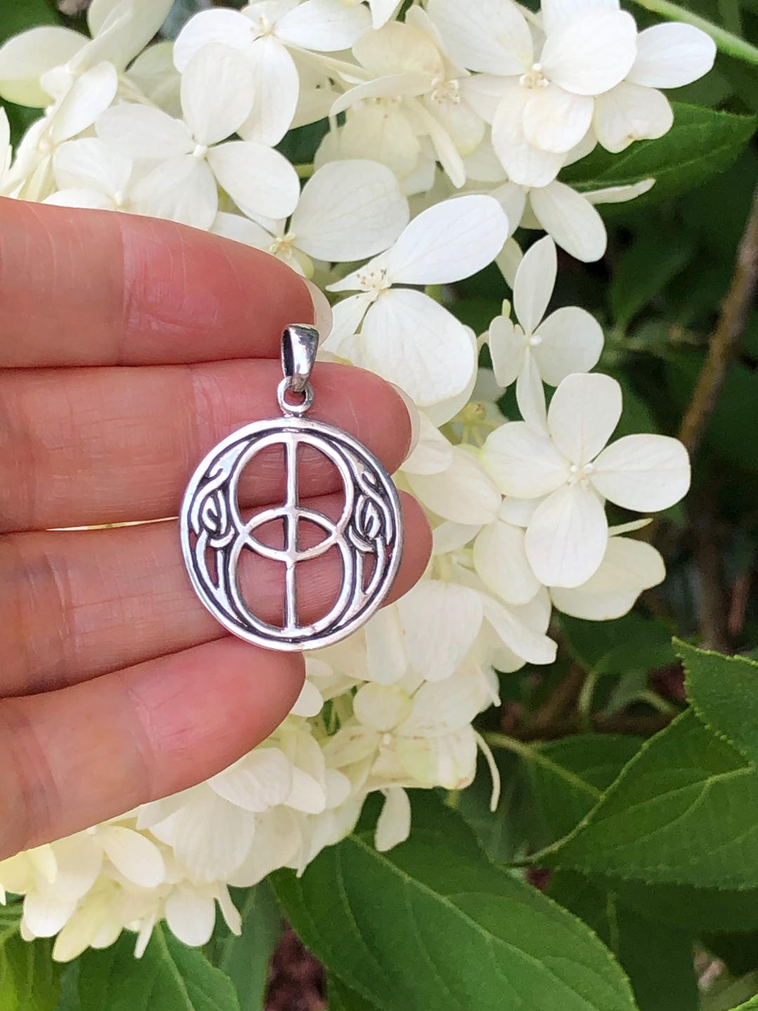 22mm/0.87in Silver Celtic Peace Sign Pendant Sterling Silver 925 ...