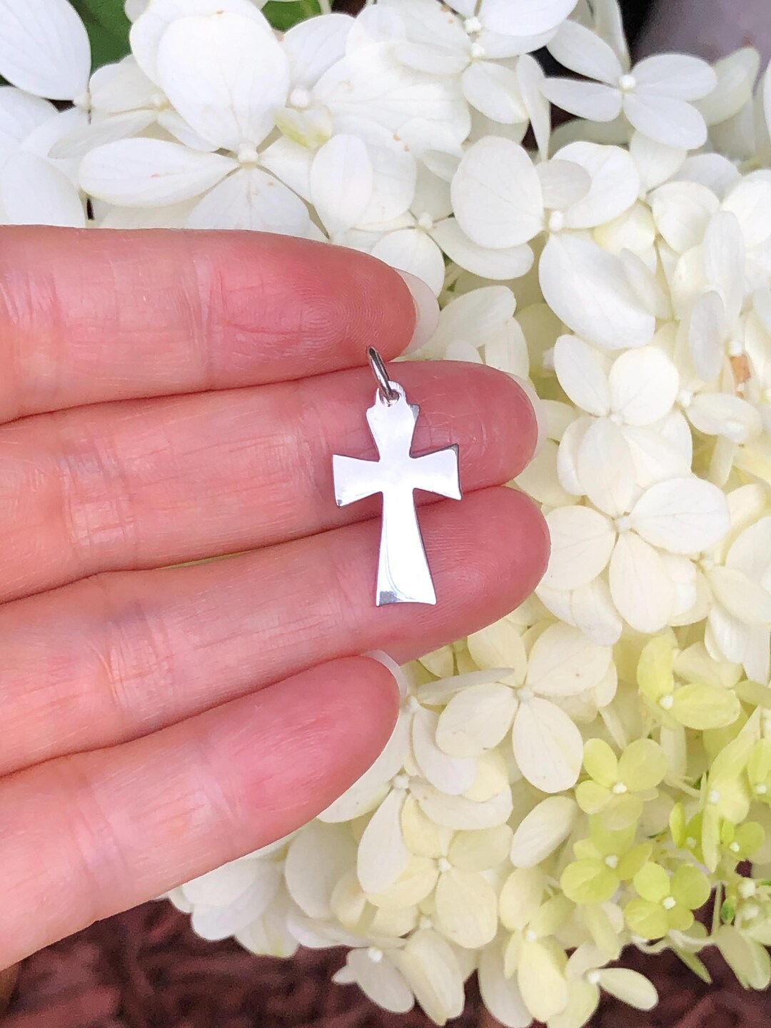 18mm/0.71in Silver Cross Pendant Sterling Silver 925, Small Plain ...