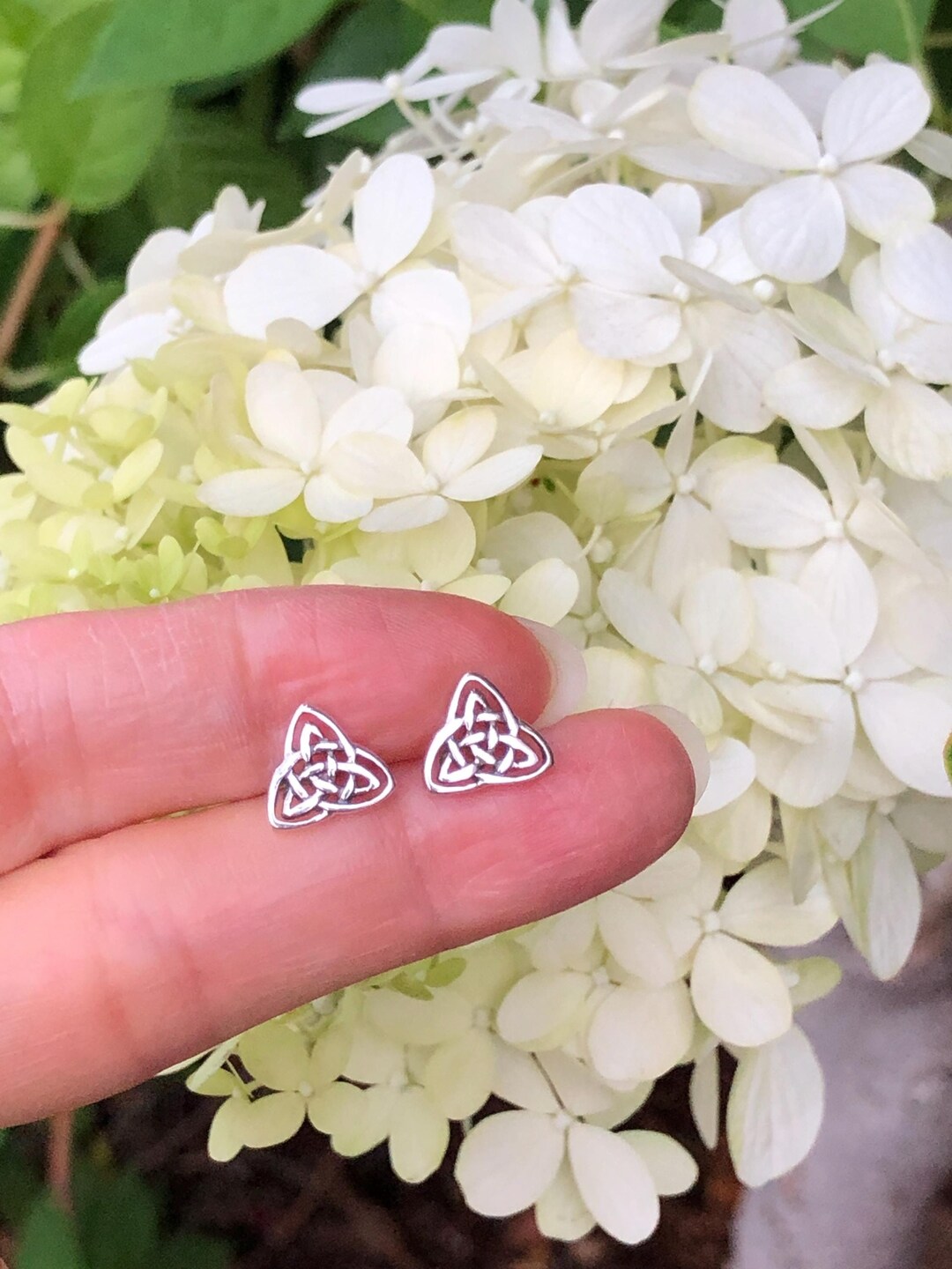 9mm Silver Celtic Triquetra Stud Earrings Sterling Silver 925, Tiny ...