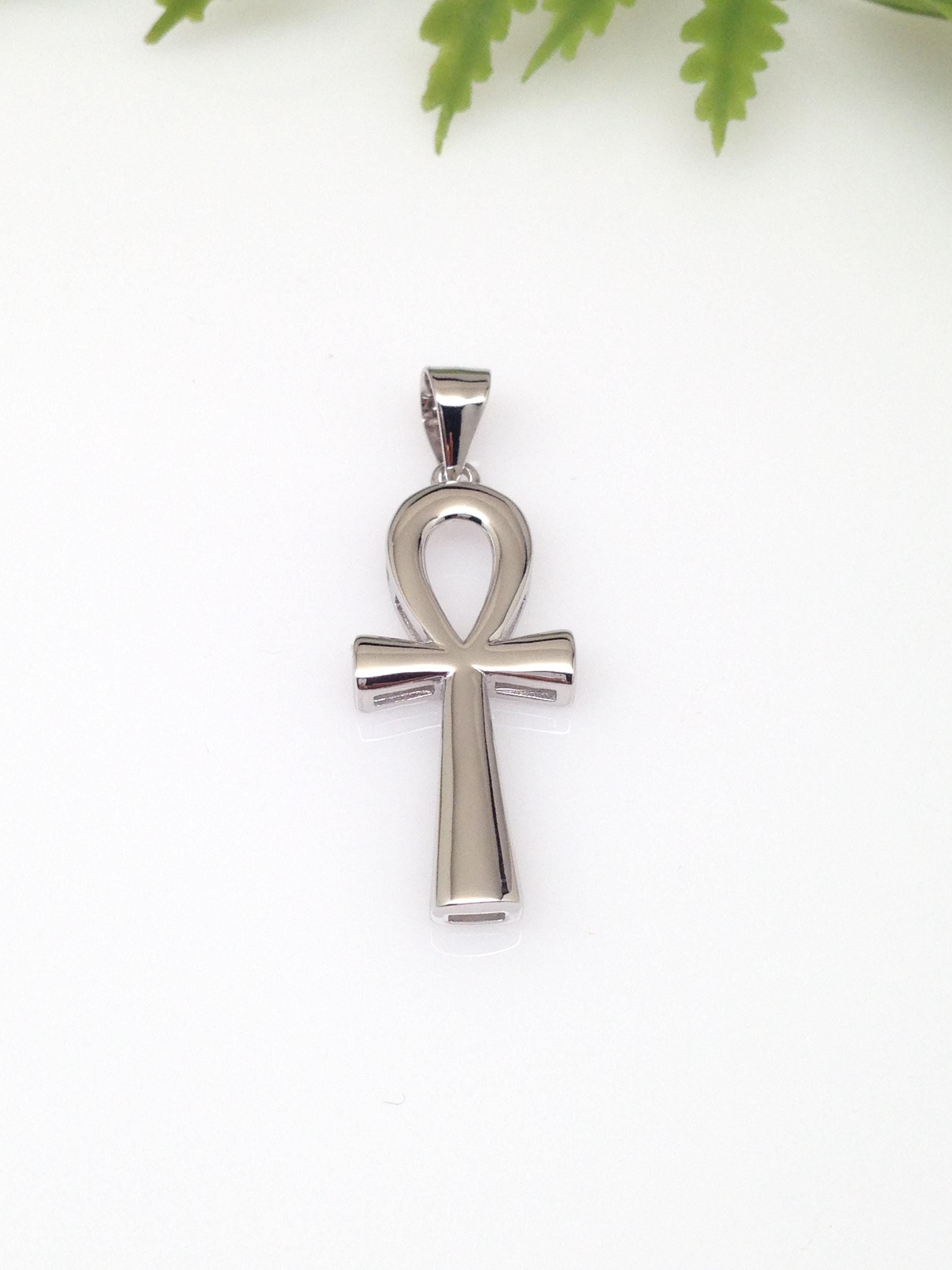 25mm/0.98in Silver Ankh Cross Pendant Sterling Silver 925, Plain Silver ...