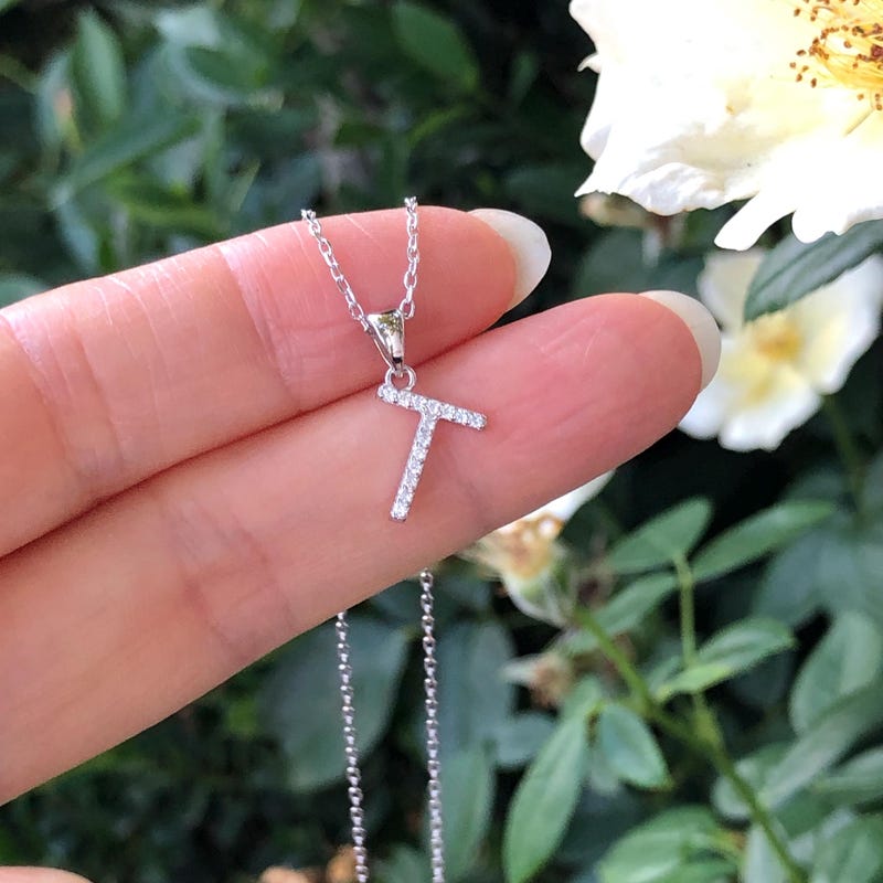 Letter T Necklace - Etsy