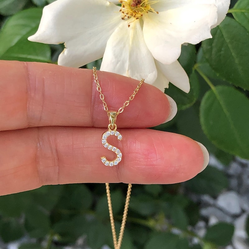Letter S Necklace - Etsy