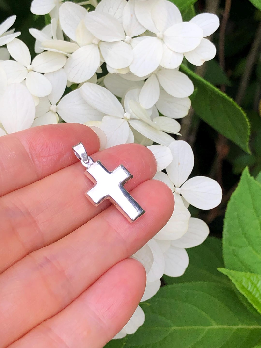 18mm/0.71in Mens Silver Cross Pendant Sterling Silver 925, Small Plain ...
