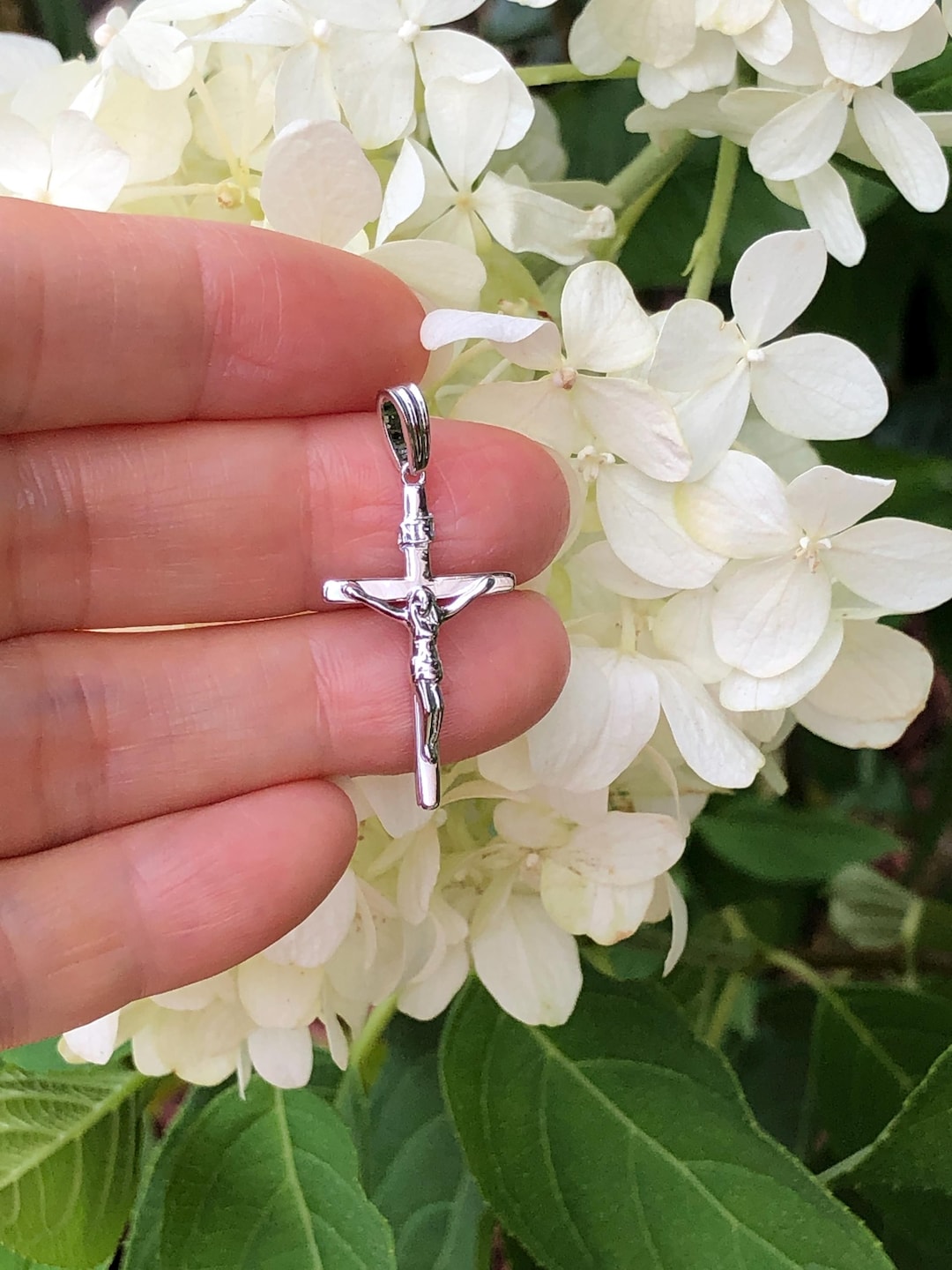 24mm/0.94in Silver Jesus Cross Pendant Sterling Silver 925, Small Plain ...