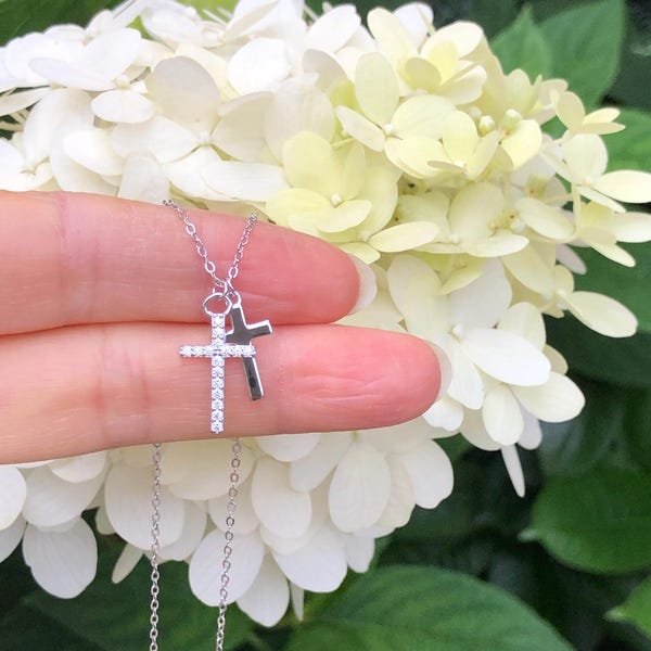 Double Cross Necklace - Etsy