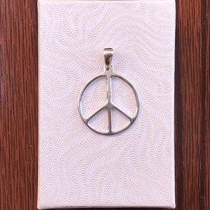 20mm/0.79in Silver Peace Sign Pendant Sterling Silver 925, Plain Peace ...