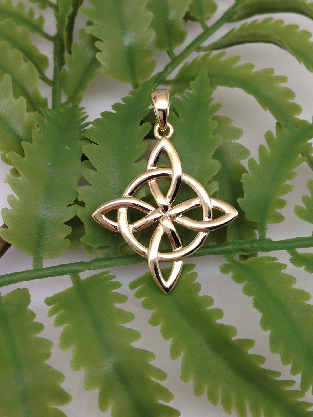23mm/0.91in Gold Witches Protection Knot Pendant Sterling Silver 925 ...