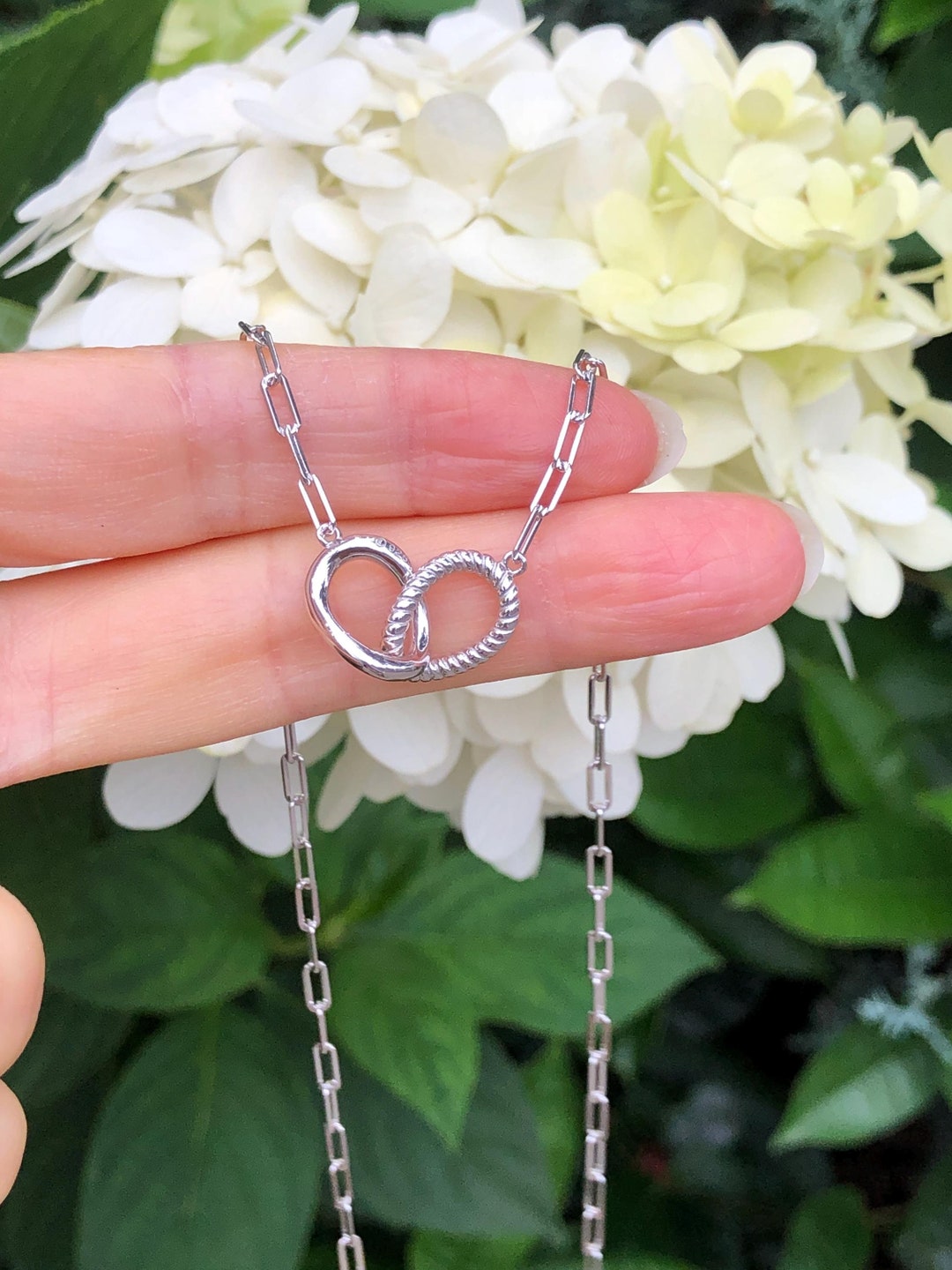 12.8mm Silver Linked Pendant Paperclip Necklace Sterling Silver 925 ...