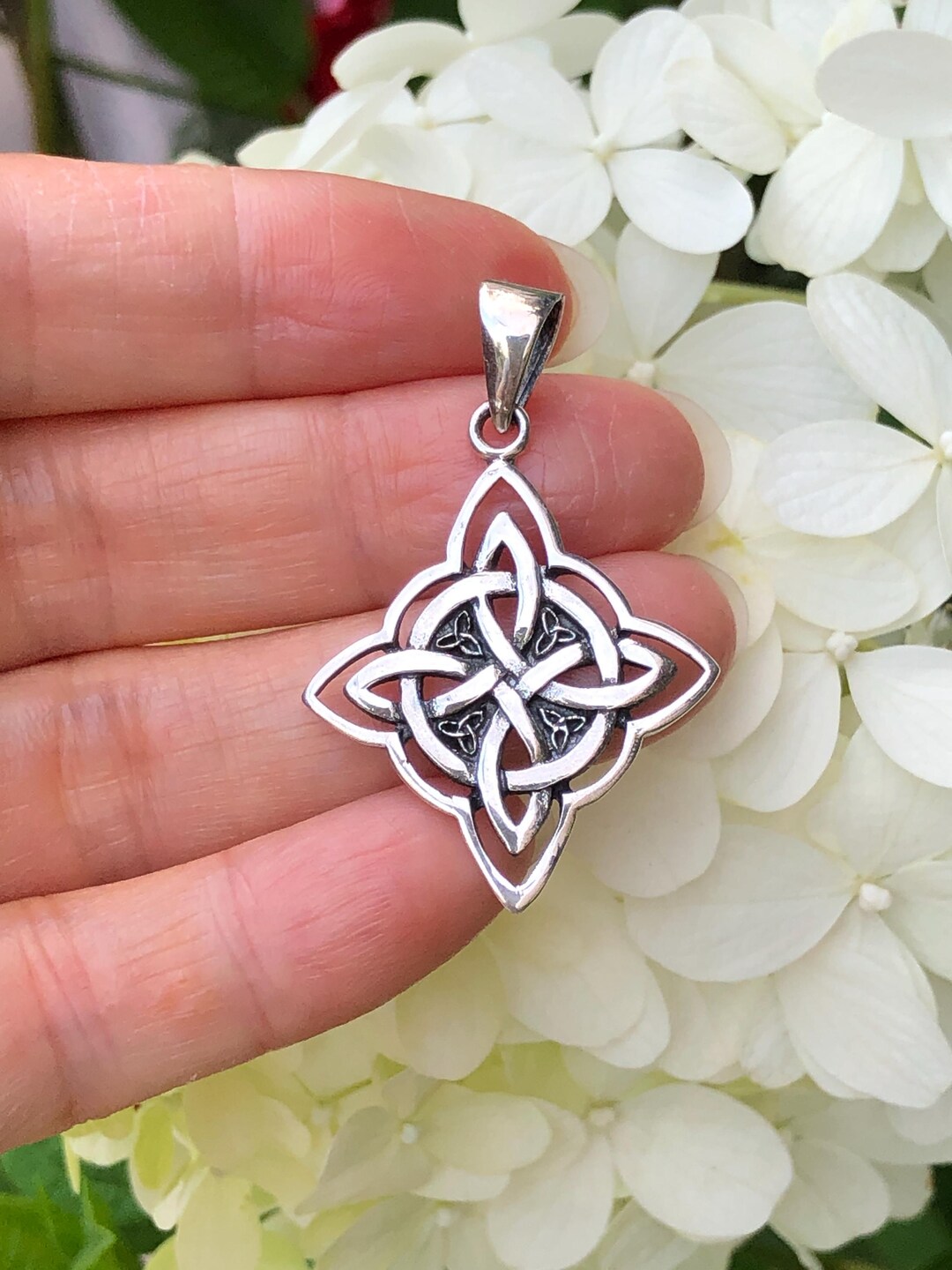 28mm/1.10in Celtic Witches Protection Knot Pendant Sterling Silver925 ...