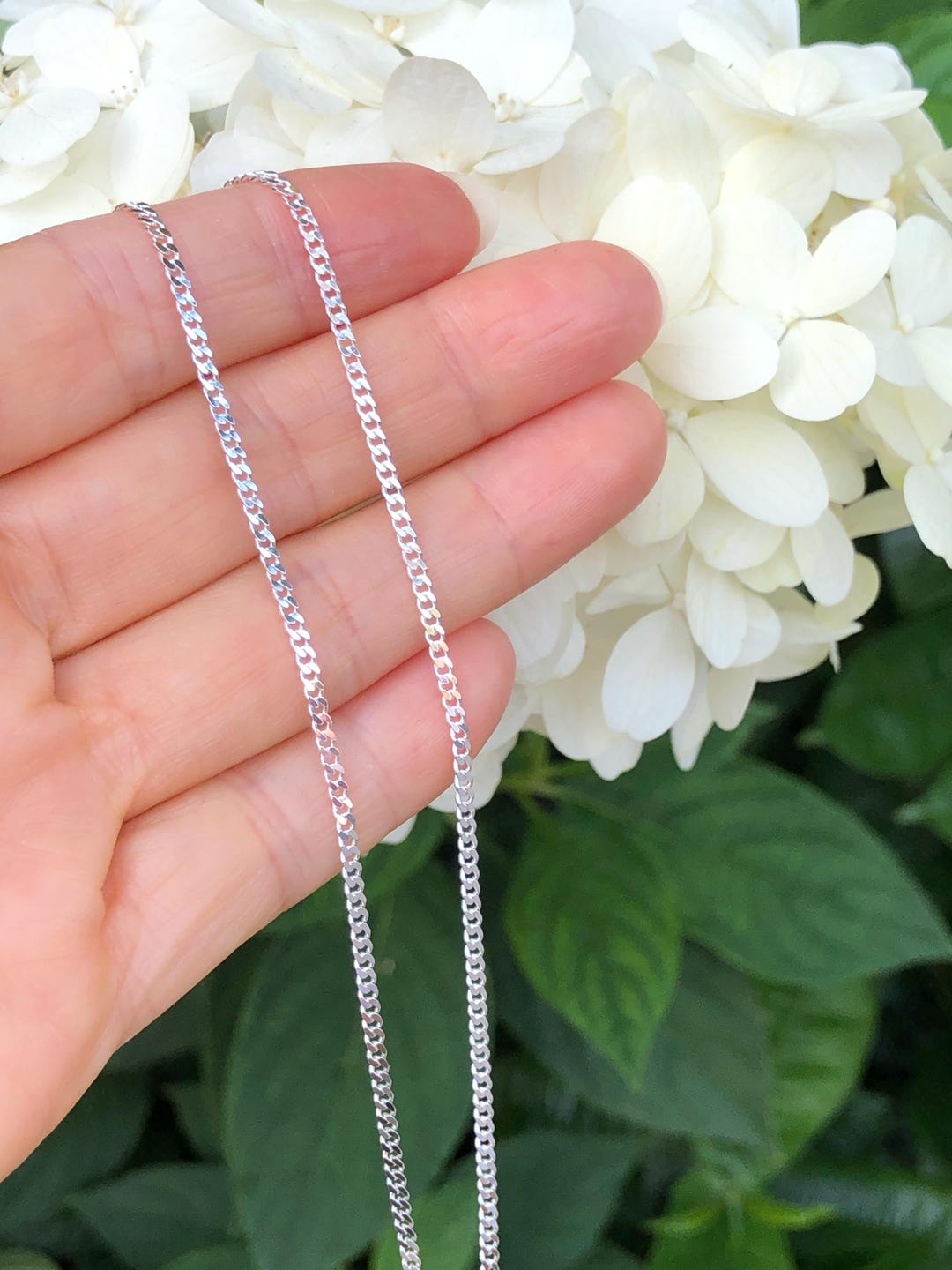 2mm Cuban Link Chain Necklace Sterling Silver 925, Plain Silver Curb ...