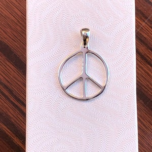 20mm/0.79in Silver Peace Sign Pendant Sterling Silver 925, Plain Peace ...